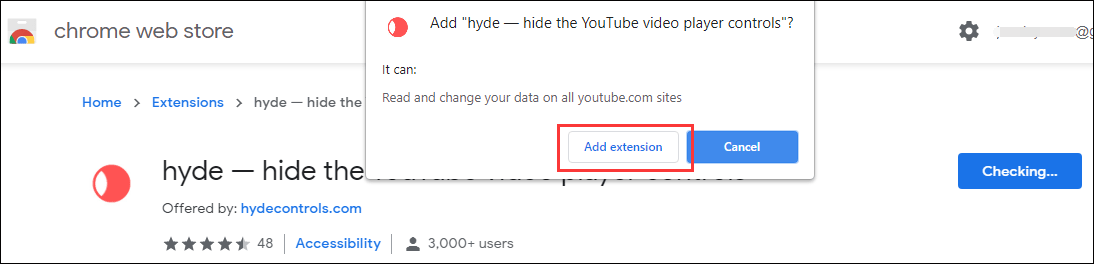 Comment masquer la barre/contrôles de YouTube lorsqu'une vidéo est mise ...